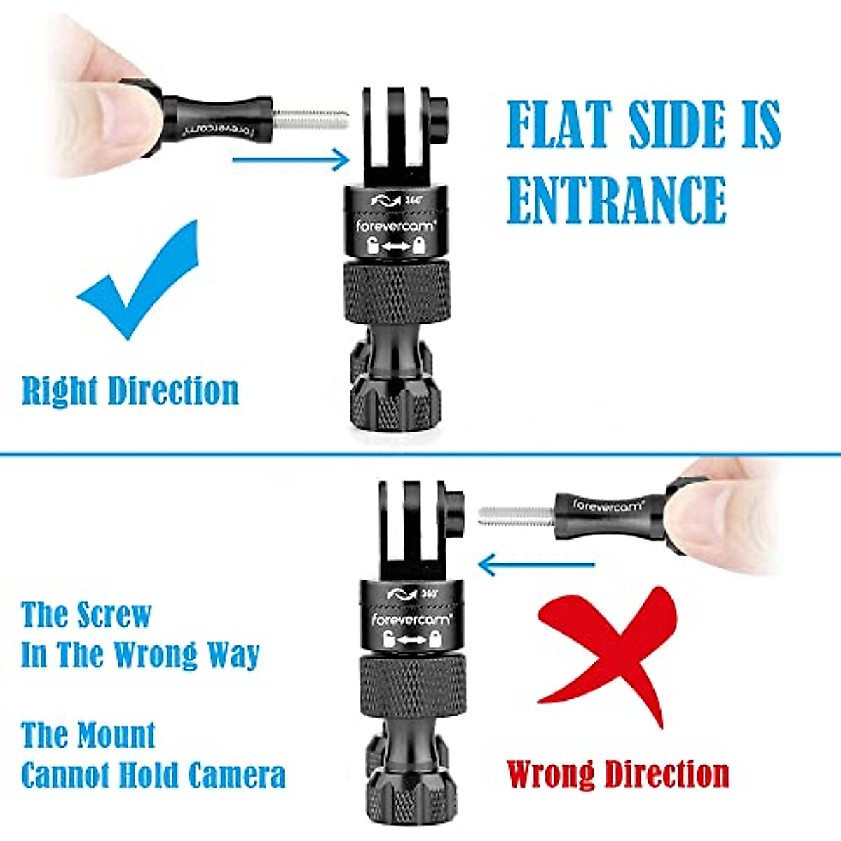 Bike Handlebar Mount for GoPro (360° Rotation and Lock Any Direction) 0.6-1.3inch All Aluminum Bike/Motorcycle Handlebars Seat Post Ski Pole Mount for Gopro Hero 11/10/9/8/7/6/5/4/ Action Camera