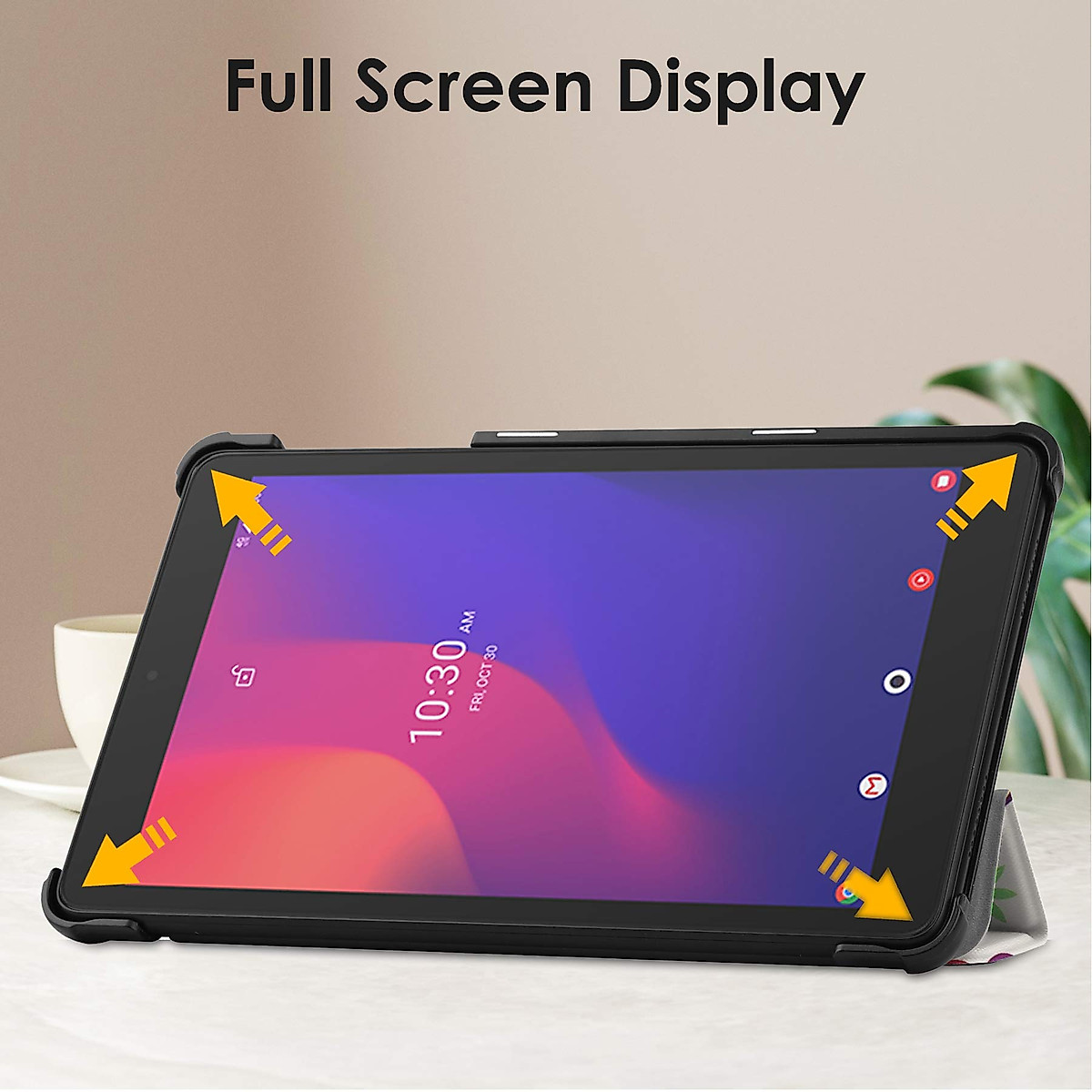 KuRoKo Slim Light Cover Trifold Stand Hard Shell Case for Alcatel Joy Tab 2 8.0" (9032Z) / Verizon TCL Tab 8 (9038s)-NOT for TCL TAB 8 LE