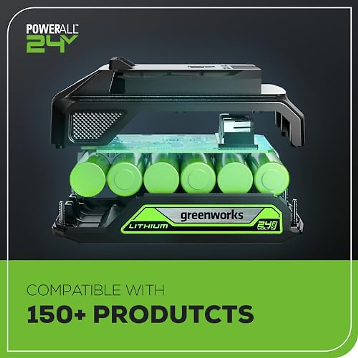 Greenworks 24V Brushless Cordless Drill Kit, 310 in./lbs, 18+1 Position Clutch, 1/2 '' Keyless Chuck, Variable Speed, (2)2Ah Batteries with 2A Charger, LED Light, 8pcs Drill Bits with Tool Bag
