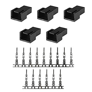 BAIRONG 5PCS Male 3-Pin PC Fan Connector Kit (5PCS 3Pin Connector Housings + 15PCS Terminal Crimp Pins) for Desktop