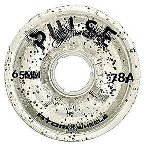 Atom Skates Quad Roller Wheels/Outdoor/Hardness 78A / 65x37 Glitter Clear Pulse Glitter/Set of 8