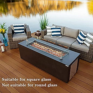 hotwolf 8Pcs DIY Wind Flame Guard Corner Glass Connector Kit, for Thickness 5/16 Inch Glass,Silver Fire Pit Wind Guard Corner Hardware,for Rectangle Square Glass Wind Guard