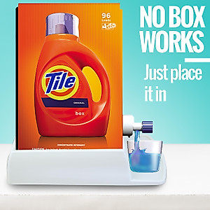 Skywin Detergent Box Riser (Eco Box), Raises Boxed Liquid Laundry Detergent Cup Holder & Drip Tray Catcher, Laundry Detergent Holder (White)