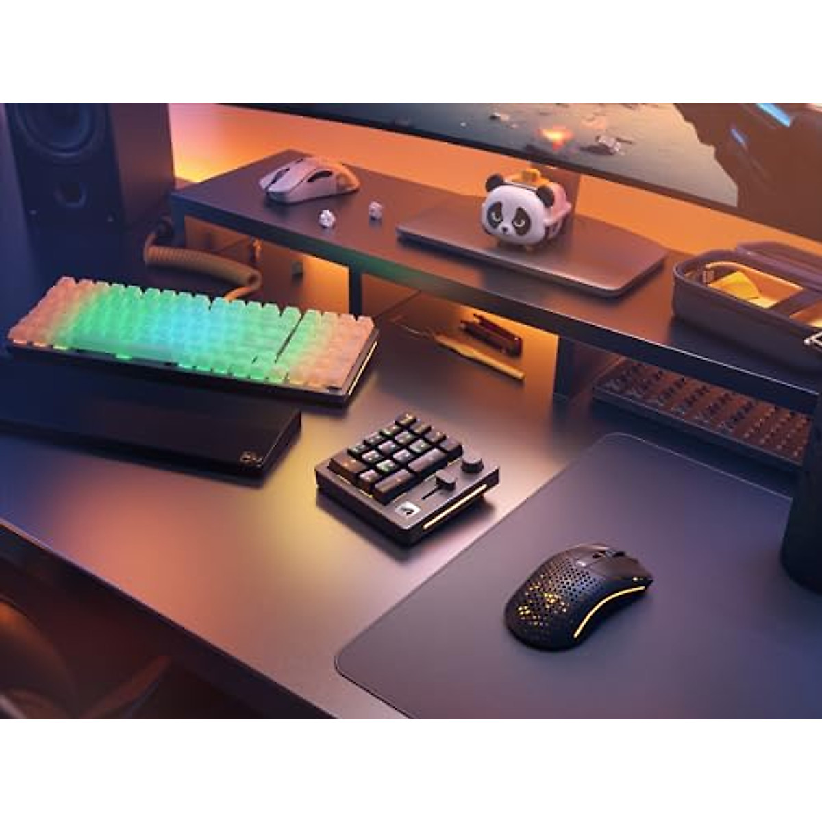 Glorious GMMK Macro Pad - Black Mechanical Numpad - 10 Key USB Keypad - Hotswap, Programmable Volume Knob, RGB Backlit, Wired & Wireless Bluetooth- Gaming Keyboard Number Pad