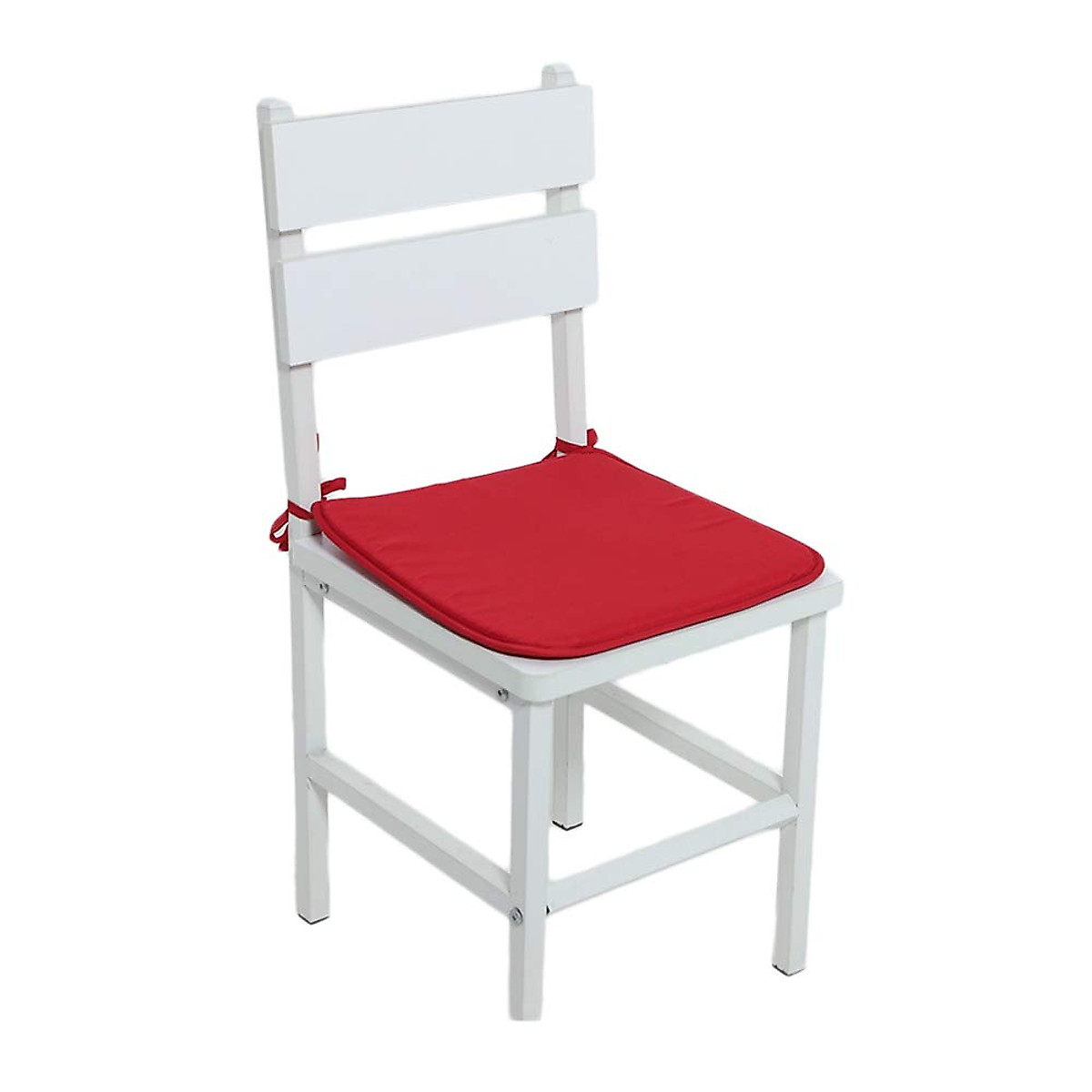 4PCS Chair Seat Pads Covers Foam Filling Pad Kitchen Seat Cushion with Ties Removable Waterproof Soft Breathable Non-Slip for Dining Living Room Office Kitchen Chair (red)