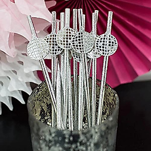 30 Pack Disco Ball Straws,70s Disco Paper Straws Disco Ball Decor Disco Party Decorations for 70s Retro Disco Party Dance Holiday Wedding Birthday