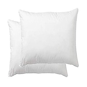 Danmitex Square Throw Pillow Insert, Decorative Pillow Stuffer, Down and Feather Filled, Cotton Fabric (White), 20x20, Set of 2, Suitable for Home, Bed