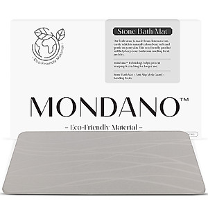 Mondano Stone Bath Mat, Diatomaceous Earth Shower Mat Non Slip Bathroom Mat Quick Dry Stone Mat, Stone Dish Drying Mat, Stone Bath Mats for Bathroom, Diatomaceous Earth Bath Mat (Carbon Grey)