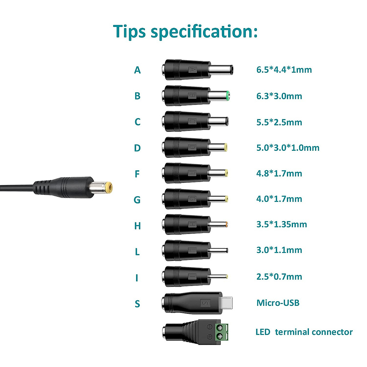 Basicvolt Universal AC Adapter 15V 13.5V 12V 9V 7.5V 6V 5V 3A 2.5A DC Power Supply for 5 to 15 Volt Household Electronics, 45W Max