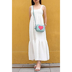 Lightweight Small Crossbody Purse Bag Leather with Tassel for Girls Women with Adjustable Straps Design in Italy (Sky Blue)