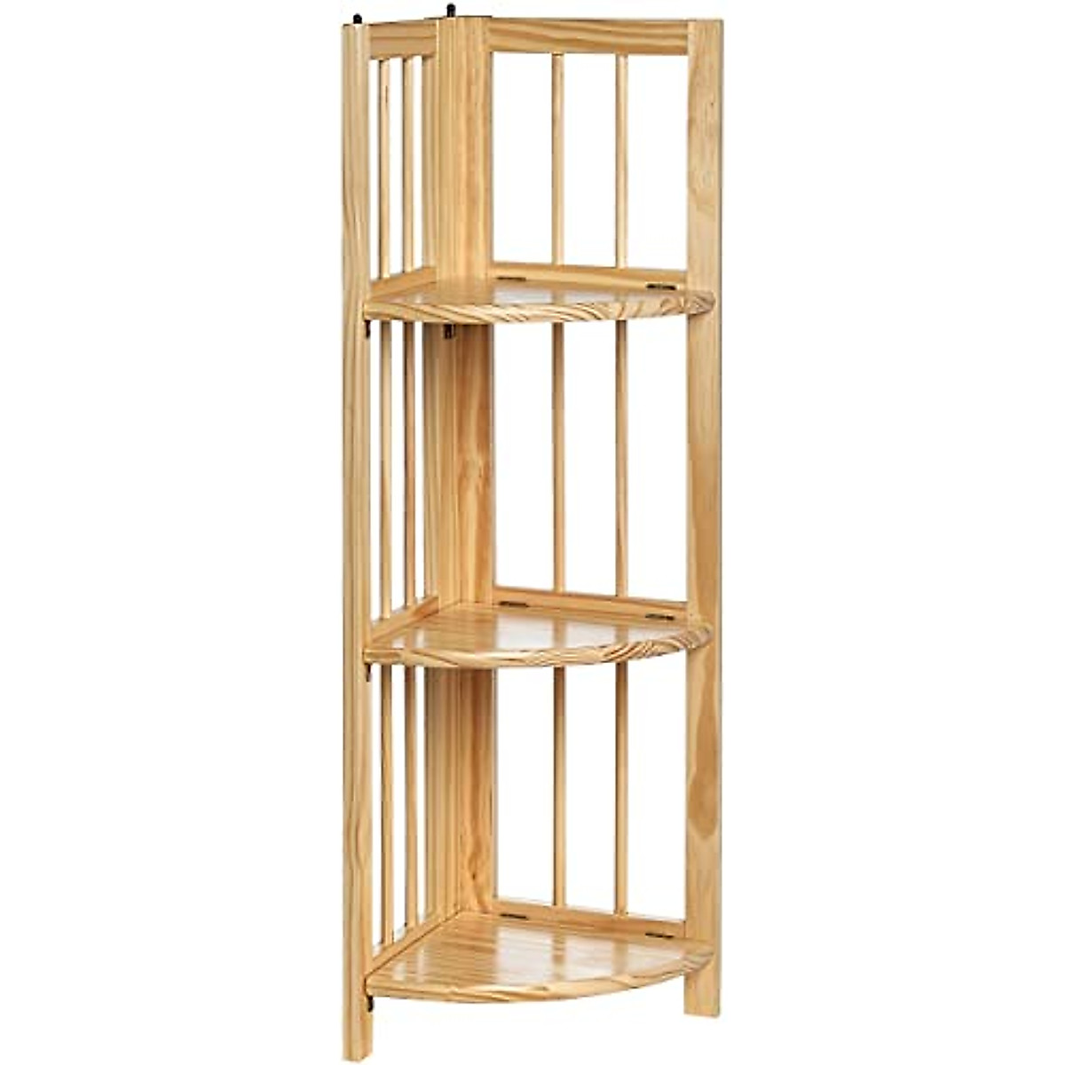 Casual Home 4-Shelf Corner Folding Bookcase, Natural