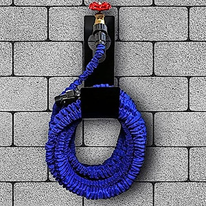 Ebliiny Garden Hose Hanger Wall Mount Heavy Duty Hose Holder Hook for 150ft 100ft 75ft 50ft Expandable Hose (Large, Black)