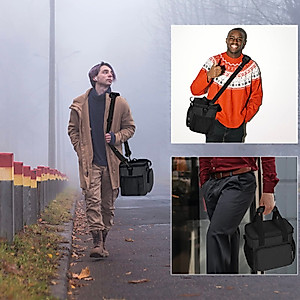 Deosk Lunch Box for Men/Women,Insulated Lunch Bag Cooler Bag,Leak-Proof Large Beach Cooler Adult Lunch Box for Work/Picnic/Travel(M-charcoal)