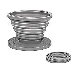 Pour Over Coffee Kit (Gray) Collapsible Pour Over Coffee Dripper and Set Of 3 Reusable Cotton Coffee Filters Perfect For Travel And Camping - Travel Ready Gear