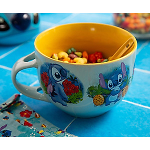 Disney Lilo & Stitch Ceramic Soup Mug With Spoon | Holds 24 Ounces