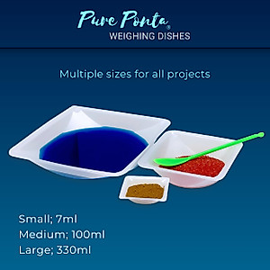 Weigh Boats Small - 125 Pack 7ml Plastic Disposable Trays for Scale, Square Weighing Dishes for Powder Weight, Crafts, Food Samples - Mini Pour Boat Tray, Anti-Static Lab Dish Container