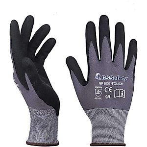 DS Safety NP1001 Nitrile Work Gloves,Spandex Liner Nitrile Coated, 3 Pairs (S)