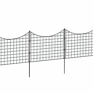 Zippity Outdoor Products WF29001 25 in H No Dig Decorative Metal Pet Easy Install Dog Fence For Yard, Wire Garden Border, (5 Panels, Black)