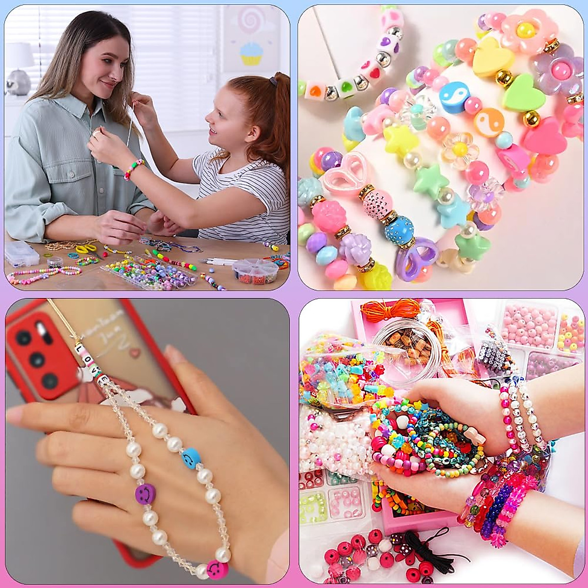 White Elastic String, 328 Feet 1mm Stretchy Bracelet String Bead Cord for Bracelets, Necklaces, Jewelry Making, Beading, Pony Beads and Crafts