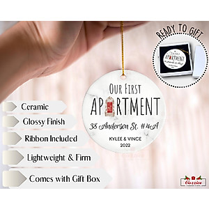 2023 Personalized Our First Apartment Ornament, Custom Home Address Christmas Ornament, Couples New Apartment Ornament, Realtor Client (Design E)