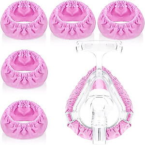 5 Packs Mask Liners Reusable Soft Covers Reduces Air Leaks and Blisters Washable Full Face Cushions Fits Most Types of Full Face Masks (Pink)