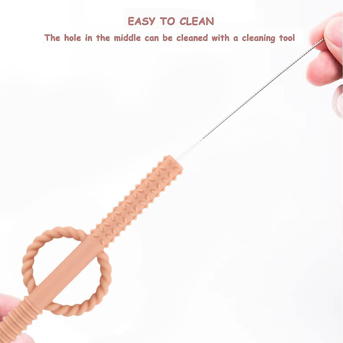 Hollow Hand Teether Tubes for Baby, Silicone Baby Relief Teething Toy, Chewy Tubes Toys 3-6 Months, Teething Straws for Toddlers