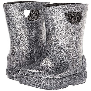 UGG T DRIZLITA Rain Boot, Glitter Grey, 11 US Unisex Little Kid