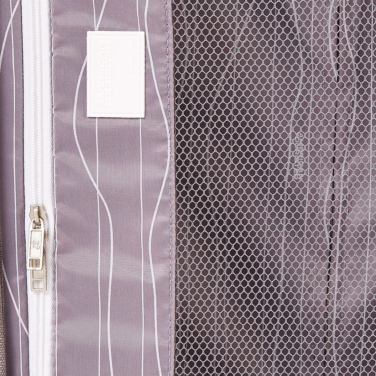 American Tourister Moonlight Hardside Expandable Luggage with Spinner Wheels, Ascending Gardens Rose Gold, Checked-Medium 24-Inch