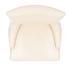 Safavieh Mercer Collection Christine Cream Leather Nailhead Dining Chair, Set of 2