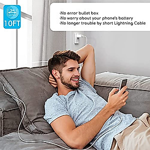 iPhone Fast Charger, 10 FT Long [Apple MFi Certified]USB C to Lightning Cable 10 Foot Cord with 20W Type C Wall Charger Block Plug Box Power Adapter Compatible for iPhone 14/13/12/11/Pro/Max/X/SE/iPad