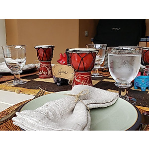 Novelty Decorative Djembe 6" high x4" top (Abstract, 6 Inch)