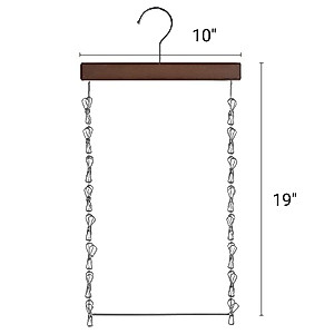 Dahey Hat Organizer for Closet Set of 2 Hat Racks for Baseball Caps Hat Holder Organizer with 32 Stainless Steel Clips, Wooden Cap Holder Hangers Display for Door Closet Storage, Fits All Caps