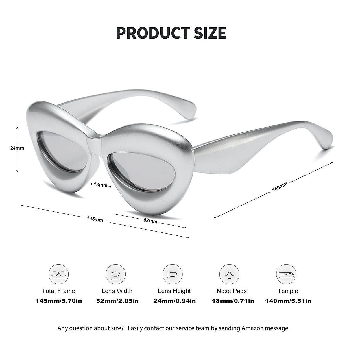 AWGSEE Trendy Inflated Shape Lip Sunglasses for Women Fashion Oversized Cat Eye Shades UV400 Protection