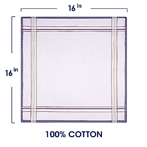 Selected Hanky 100% Cotton Men's Handkerchief 6 Piece Gift Set