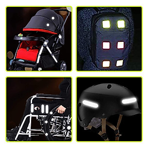 KOOUMOS 30pcs Reflective Decals Reflective Stickers Safety Warning Sticker Tapes Waterproofsp High Intensity Night Visibility Adhesive for Helmets Motorbike 1.18 x 3.25 Inch(3x8cm)