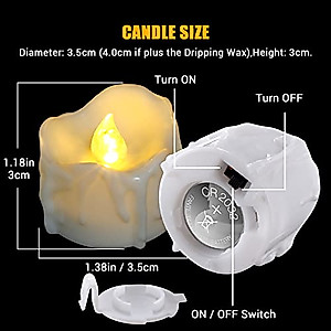 PChero Tea Lights Candles with Timer, 12 Packs Flickering Flameless LED Tealights Battery Operated Electric Votive Candles for Christmas Decorations Fall Indoor Home Decor