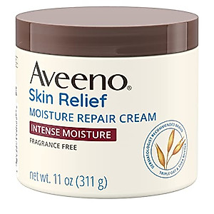 Aveeno Skin Relief Intense Moisture Repair Body Cream with Triple Oat & Shea Butter Formula, Helps Relieve & Restore Extra-Dry Skin with Long-Lasting Moisture, Fragrance-Free, 11 oz