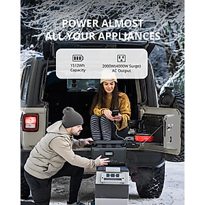 GROWATT Solar Generator, Portable Power Station 1512Wh with 800W Solar Panels, 4 x 110V/2000W AC Outlets (4000W Peak), 2.5 Hrs Solar Charging, Emergency Power Backup for Outdoor Camping, Home, RV