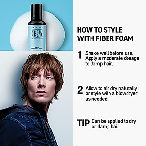 American Crew Men's Hair Fiber Grooming Foam, Like Hair Gel, 6.7 Fl Oz