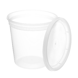 Heavy Duty Food Storage Containers with Lids - Leakproof Deli Containers with Lids - Soup, Slime, Meal Prep Containers, Take Out, Stackable, Microwavable, Dishwasher Safe, Freezer Safe, BPA Free (32, Round, 24, 745808023874)