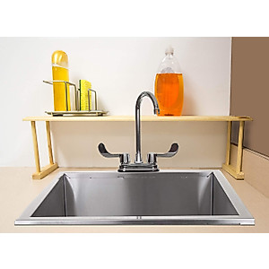 Home Basics SS01003 30 Inch Over Sink Shelf Wood