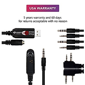 MIRKIT FTDI USB Baofeng Programming Cable 7 in 1 Compatible with Ham Radios: Baofeng UV-5R, UV-82, Baofeng BF888S, UV-9R, Baofeng BF-F8HP, Kenwood, UV-5R MK2/3/4/5, Motorola, Wouxun, Btech