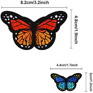 20pcs Butterfly Iron on Patches, 2 Size Embroidered Sew Applique Repair Patch