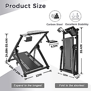 Hottoby racing steering wheel adjustable fits for Logitech and Thrustmaster, steering wheel, pedals and handbrake not included