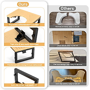 Bamboo Toilet Stool Foldable, 7 in, 8 in Or 9 in Adjustable Height Squat Stool Potty for Adults Kids, Sturdy Poop Step Stool for Bathroom, Improve Squatting Posture, Non-Slip,500 lbs Capability