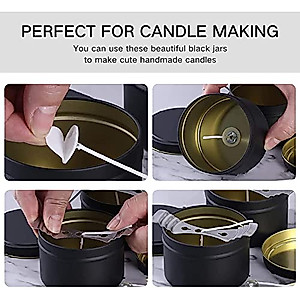 SHOCHX 24 Pack Black Aluminum Candle Tin Jars for DIY Candle Making, Storage & Gifts