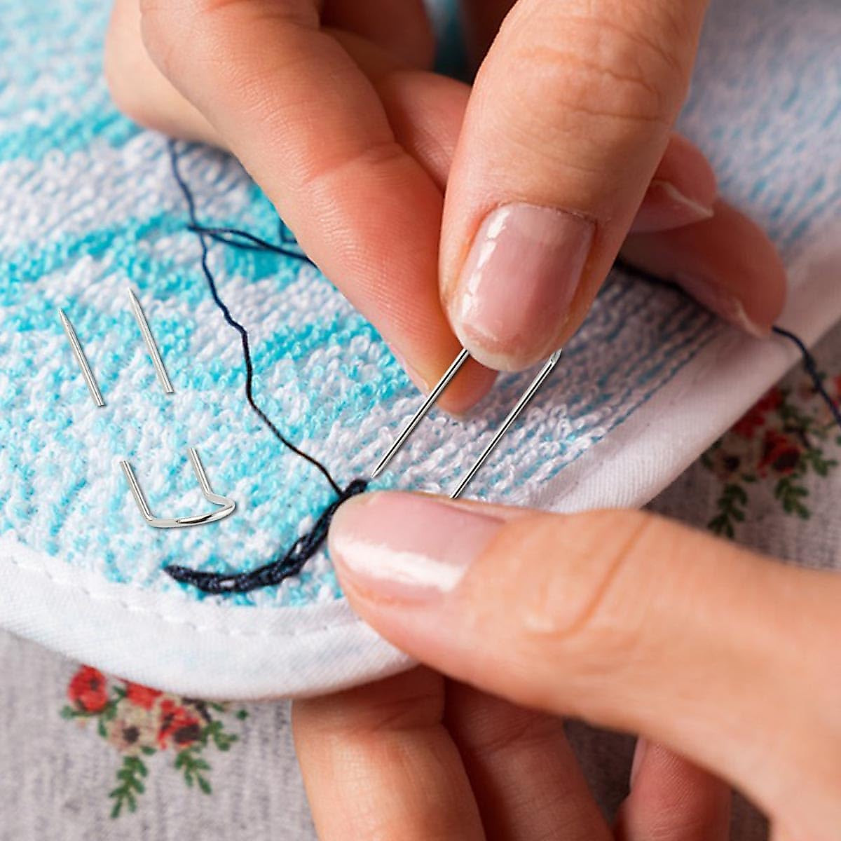 100 Pieces U Shaped Fork Pins for Sewing Double Blocking Pins U-Pins for Jewelry Display Craft DIY Multipurpose Straight Pins for Fabric Quilting Crafts Making Home Decor Needlecrafts Pin U Pin Needle