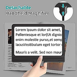 5X Floor Magnifying Glass with Light and Stand, 36 LED Dimmable Floor Magnifying Lamp, 3-in-1 Adjustable Lighted Magnifier for Reading, Sewing, Crafts, Close Work etc