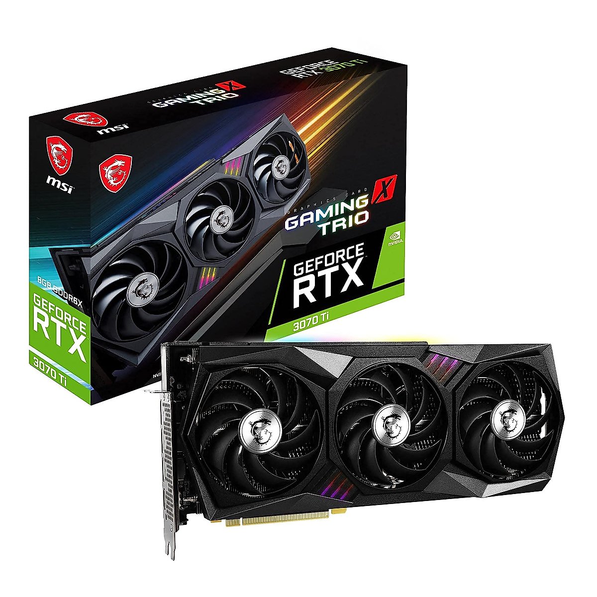 MSI Gaming GeForce RTX 3070 Ti Gaming X Trio 8G 8GB GDDR6X Graphics Card - NVIDIA Video Card GPU for Gaming PC, 256-Bit HDMI/DP Nvlink, Ampere Architecture Computer Graphics Cards (Renewed)