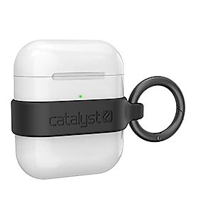 Minimalist case for AirPods 1 & 2 by Catalyst - Extra Grippy High Gloss Surface Finish, Ultra Light Weight, Slim Design, Compatible with Wireless Charging - Black
